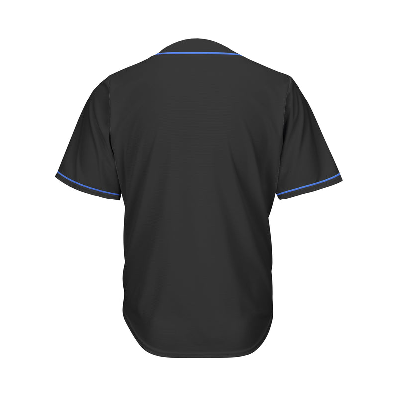 Blank Black and Blue Button Down Baseball Jersey | JerseyOne