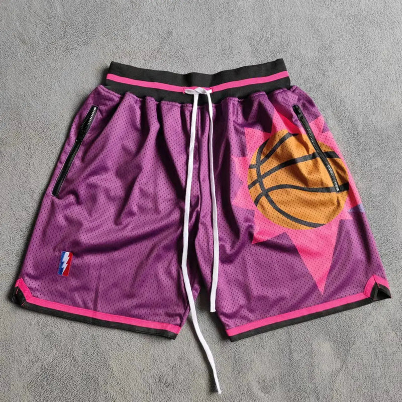 Men's Sun Printed Graphic Basketball Shorts with Zipper Pockets | JerseyOne