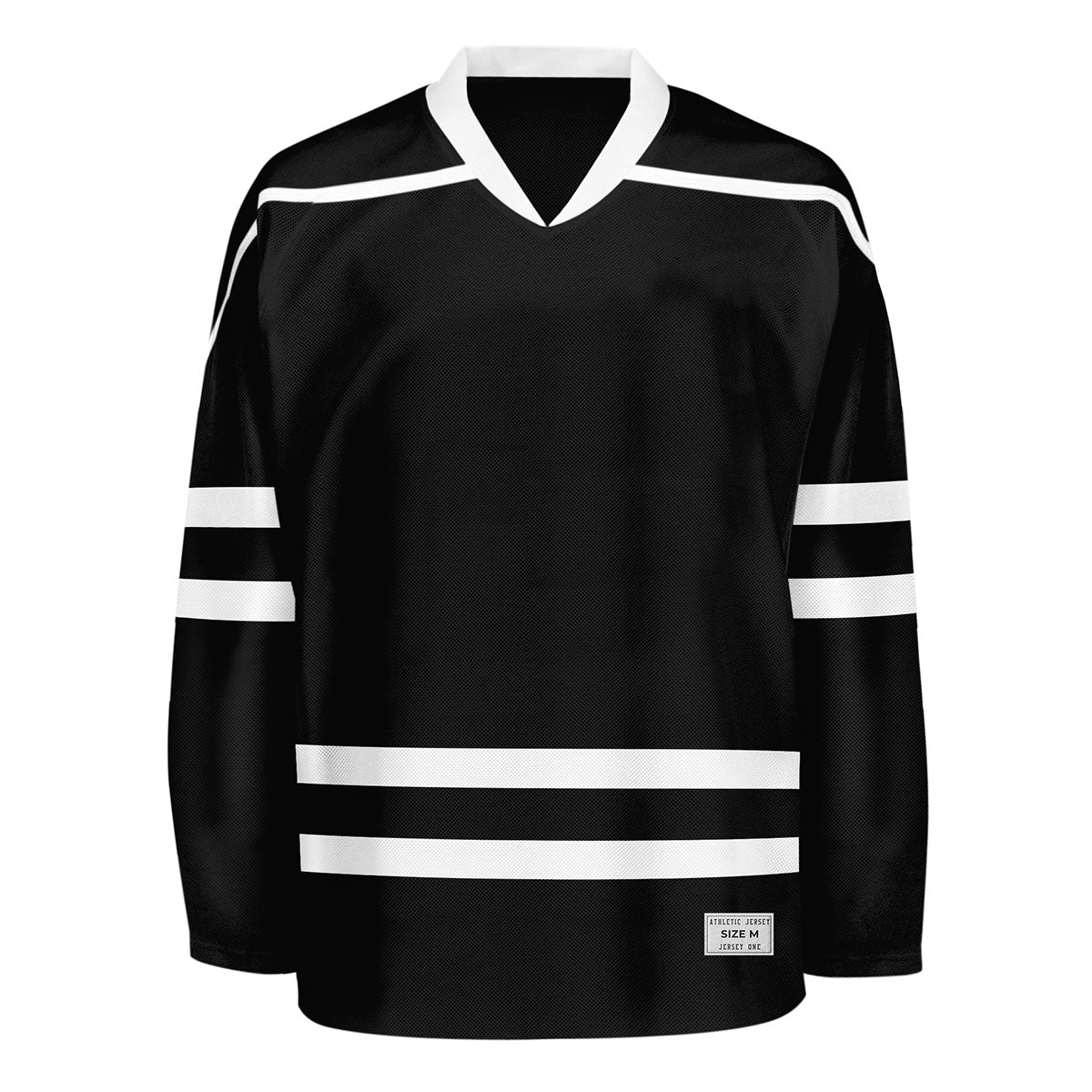 Black Blank Hockey Jersey With Shoulder Yoke for Men and Youth | JerseyOne