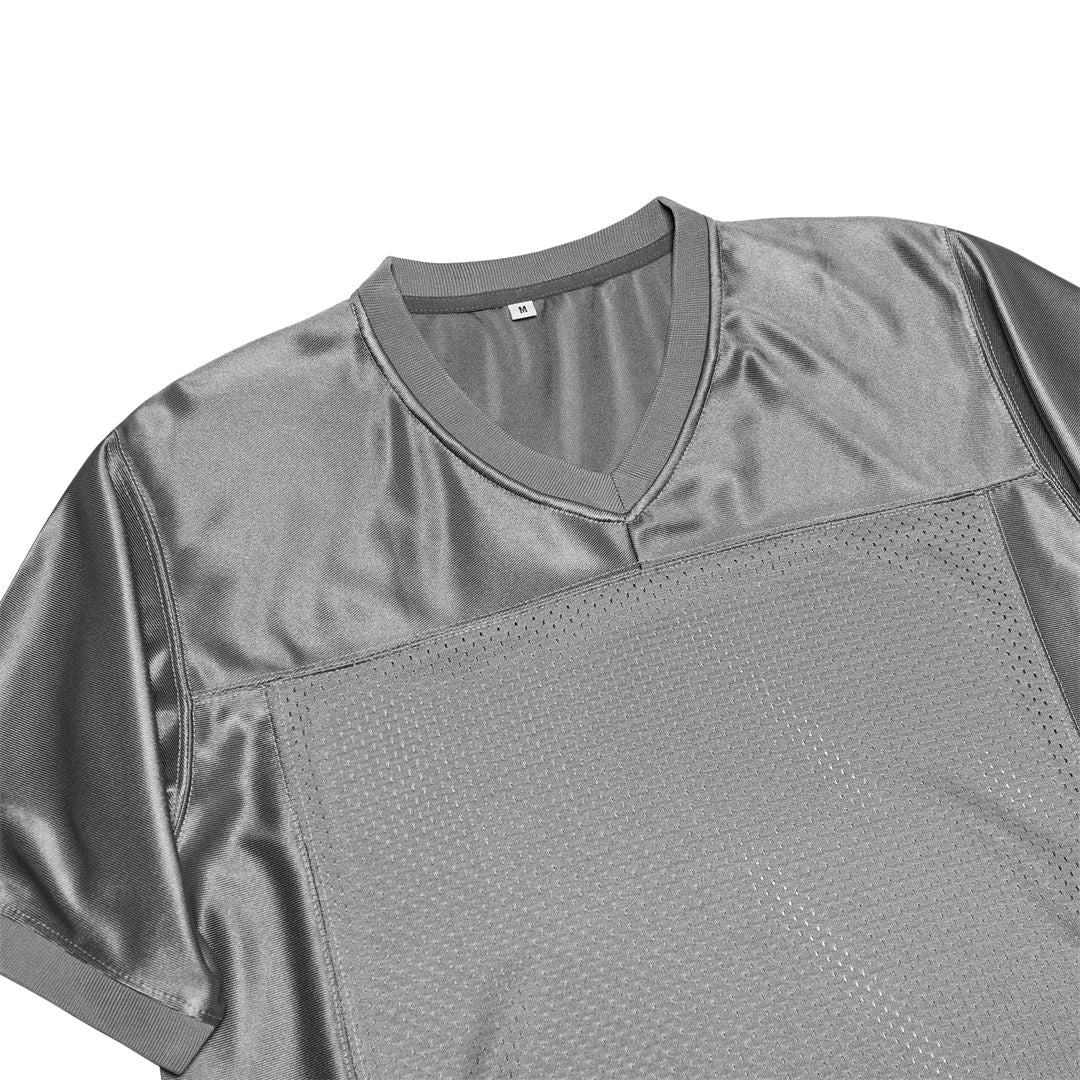 Gray Blank Football Jersey in Heavyweight Mesh | JerseyOne