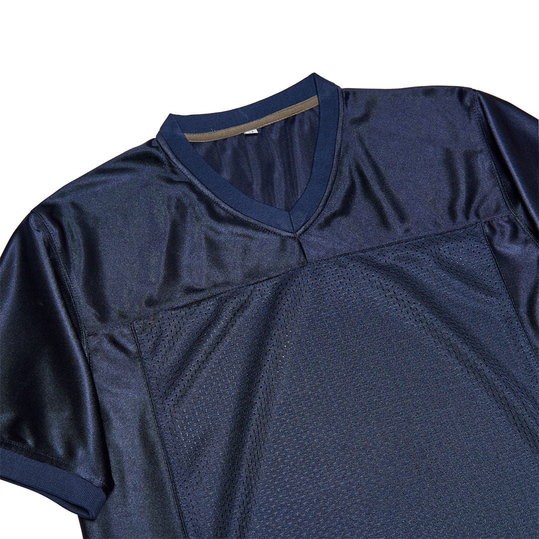 Navy Blank Football Jersey | Plain Mesh Football Uniform Wholesale