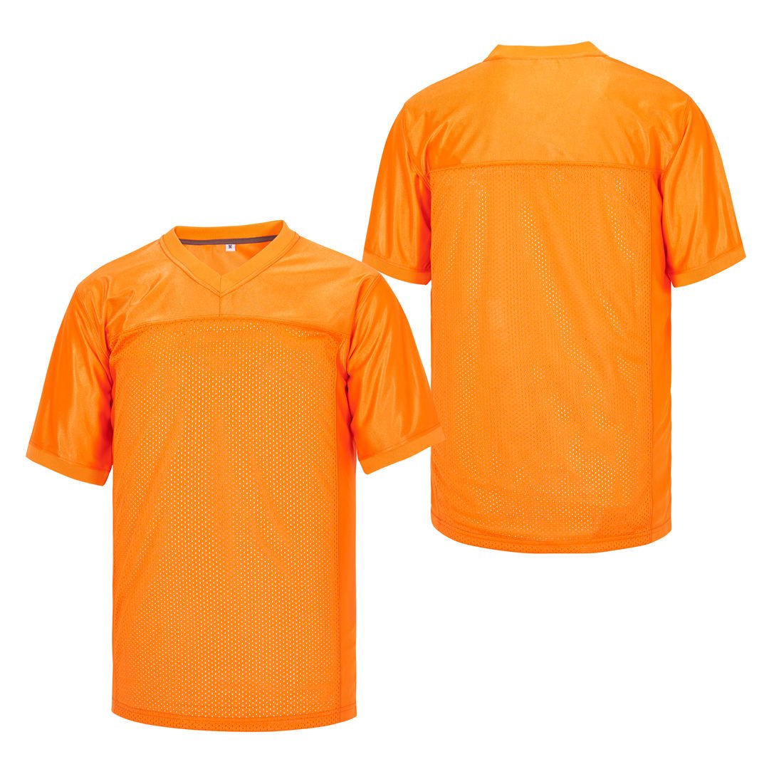 Orange Blank Football Jersey | Plain Mesh Football Uniform Wholesale ...