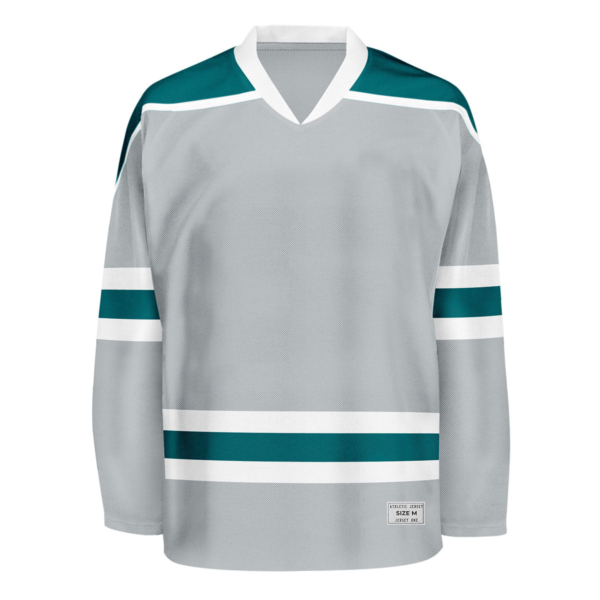 Blank Gray Practice Hockey Jersey With Shoulder Yoke