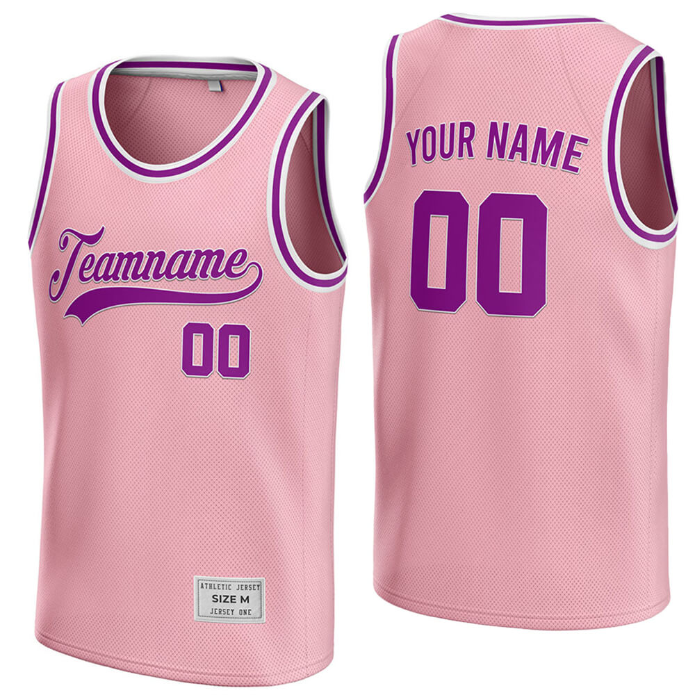 Custom Pink Practice Basketball Jersey