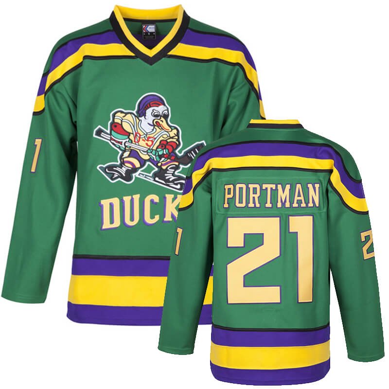 Dean Portman #21 Mighty Ducks Movie Ice Hockey Jersey | JerseyOne
