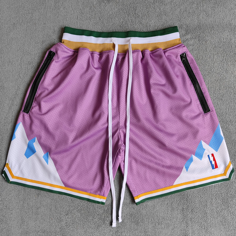 Men's Mountain Printed Graphic Basketball Shorts with Zipper Pockets ...