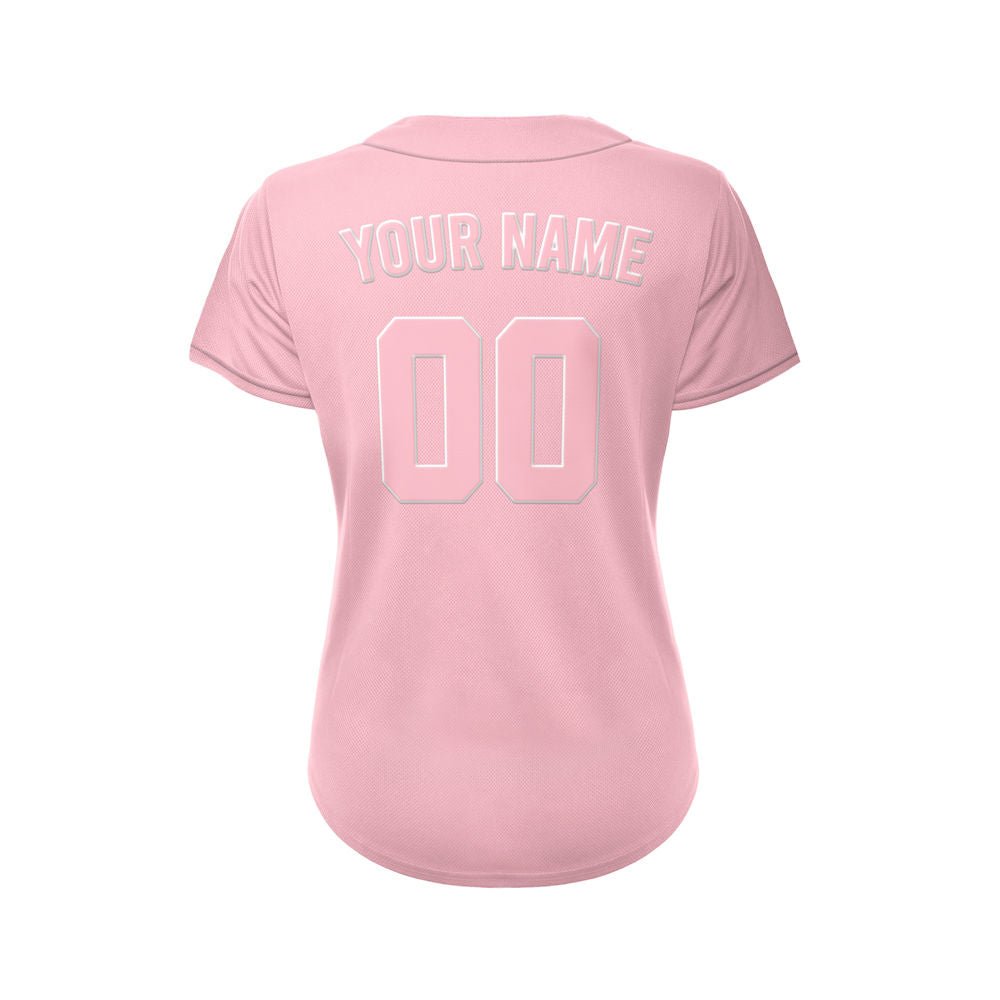 Women's Custom Pink Button Down Baseball Jersey | JerseyOne