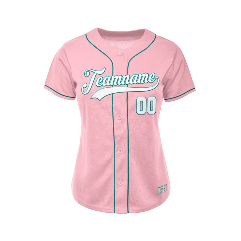 Women's Custom Pink Button Down Baseball Jersey | JerseyOne