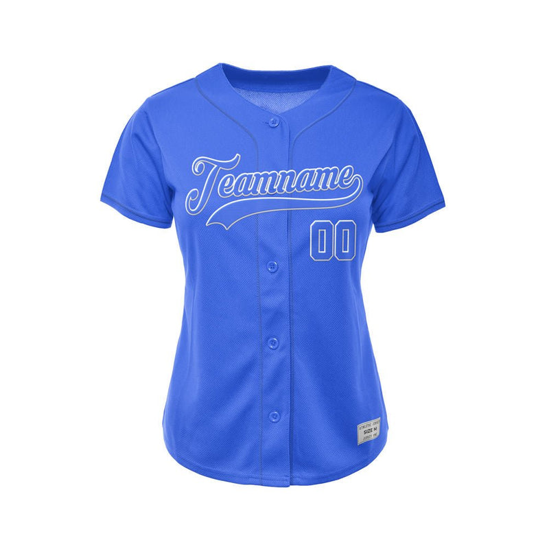 Women's Custom Blue Button Down Baseball Jersey | JerseyOne