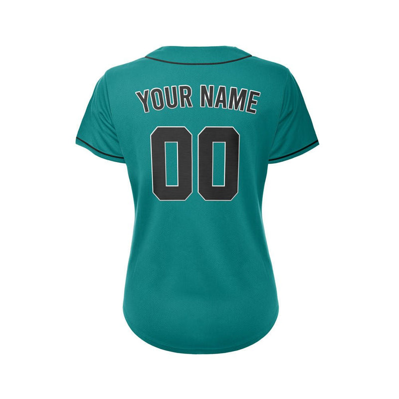 Women's Custom Teal Button Down Baseball Jersey | JerseyOne