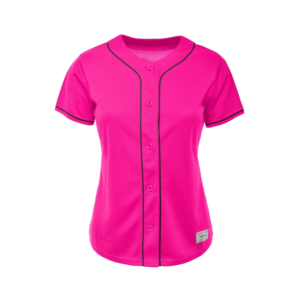 Women's Blank Deep Pink Baseball Jersey